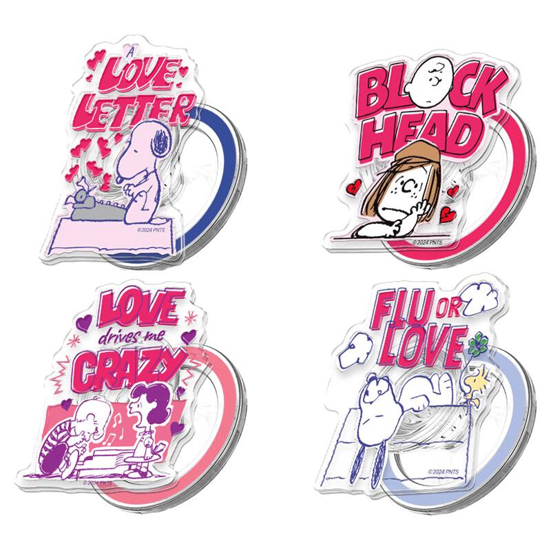 【商品名】 ピーナッツ スヌーピー ラブ レター 透明 Magsafe 対応 スマホスタンド 強力磁石仕様 かわいい スマホグリップ グリップホルダー スマホリング シンプル スタンド ホルダー 落下防止 携帯スタンド スマホ グリップスタ...