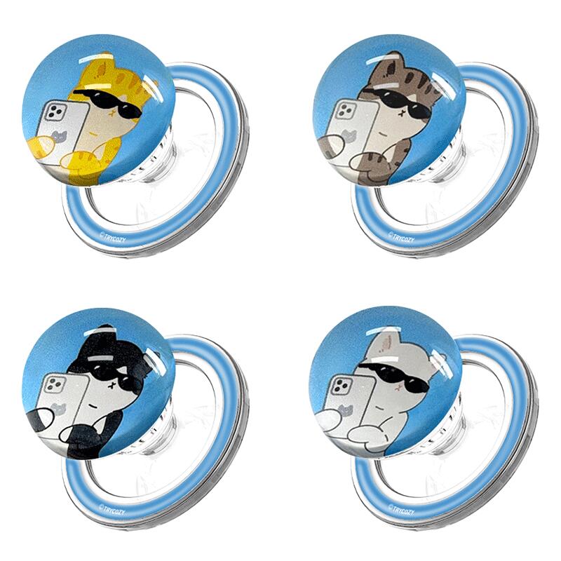 【商品名】 猫セルカ 半球 Magsafe 対応 スマホスタンド 強力磁石仕様 かわいい スマホグリップ グリップホルダー スマホリング シンプル スタンド ホルダー 落下防止 携帯スタンド スマホ グリップスタンド マグセーフ対応 CAT...