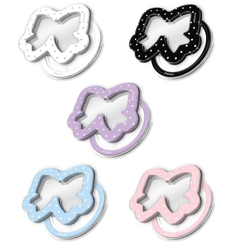 【商品名】 ドット リボン ミラー Magsafe 対応 スマホスタンド 強力磁石仕様 かわいい スマホグリップ グリップホルダー スマホリング シンプル スタンド ホルダー 落下防止 携帯スタンド スマホ グリップスタンド マグセーフ対応...