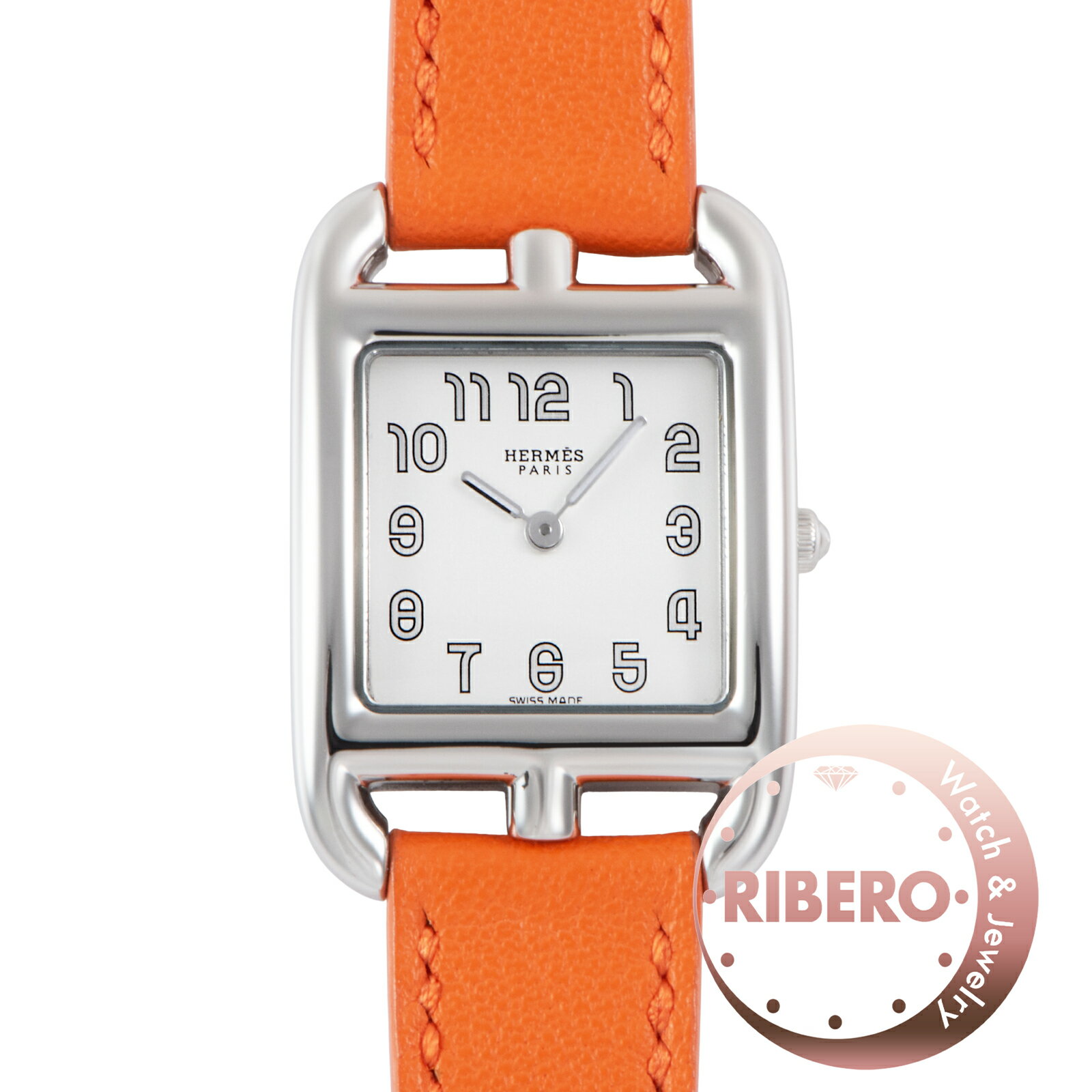 商品説明☆エルメスのアイコンジュエリーである「シェーヌ・ダンクル」をモチーフとした「ケープコッド」コレクションは、ケースの滑らかな曲線ラインが美しいモデルです。 コンディション ガラス：欠けやキズはありません 文字盤、針：大変綺麗な状態 ベ...