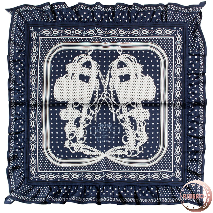 コンディション ※目立つ汚れ等もなくキレイな状態です。 型番942669S 02 モデルカレ70 Brides de Gala Bandana a Pois ブリッド・ドゥ・ガラ バンダナ ア ポア スカーフ カラー ネイビ-／ホワイト／ブ...