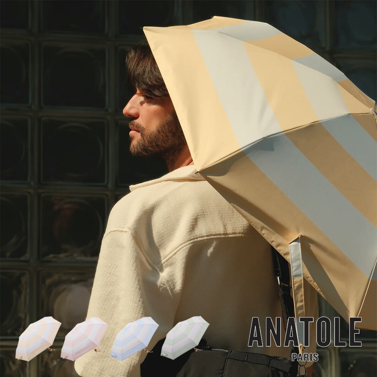 ITEM SPEC COLOR VARIATION ブランド：ANATOLE アナトール ANATOLEから願望の日傘コレクションが登場！本来のコンパクトさと機能性はそのままに、紫外線を99.99%カットし、日差しから肌を守ります。100%...