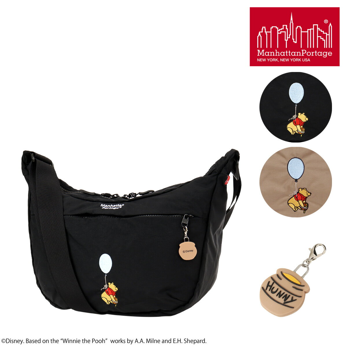 ITEM SPEC COLOR VARIATION ブランド：Manhattan Portage マンハッタンポーテージ イギリスの作家A.A.ミルンによって生み出された名作『くまのプーさん』をフィーチャーした初のコレクションが登場します。...