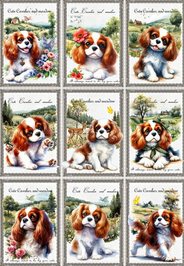 新入荷 オリジナル 生地 犬 ブロックデザイン ハンドメイド素材 クラフト アップリケ キャバリアキングチャールズスパニエル 印象的なワンボイントのデザインは主役にも脇役にもなる頼もしい存在です。 小物作成に適したサイズのブロックデザインで...