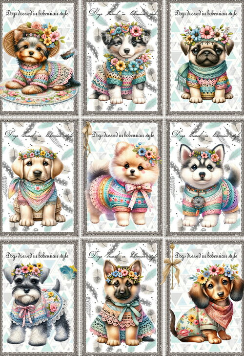 新入荷 オリジナル 生地 犬 ハンドメイド素材 パネル生地 チワワ ヨーキー ヨークシャテリア パピヨン シーズー 印象的なワンボイントのデザインは主役にも脇役にもなる頼もしい存在です。 小物作成に適したサイズのブロックデザインです。別の布...