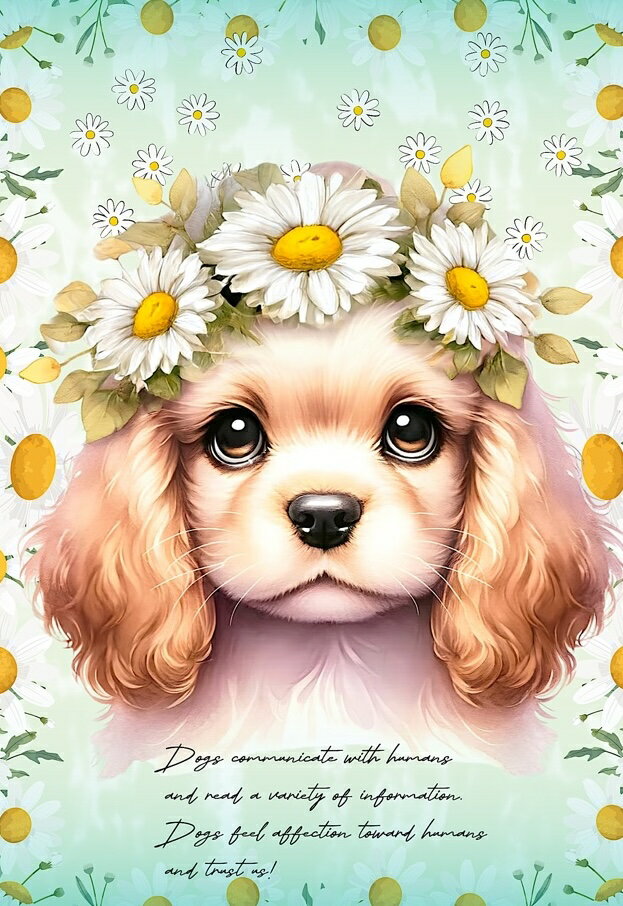 新入荷 オリジナル 生地 犬 ブロックデザイン ハンドメイド素材 パネル生地 キャバリアキングチャールズスパニエル 印象的なワンボイントのデザインは主役にも脇役にもなる頼もしい存在です。 小物作成に適したサイズのブロックデザインです。別の布...