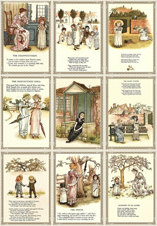 新入荷 オリジナル 生地フレンチスタイル パネル生地 ケイトグリーナウェイ 印象的なワンボイントのデザインは主役にも脇役にもなる頼もしい存在です。 小物作成に適したサイズのブロックデザインです。別の布の上に縫い留めたり、貼り付けたりと汎用性...