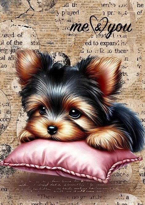 新入荷 オリジナル 生地 ヨーキー ヨークシャテリア ブロックデザイン ハンドメイド素材 　パネル生地 印象的なワンボイントのデザインは主役にも脇役にもなる頼もしい存在です。 小物作成に適したサイズのブロックデザインです。別の布の上に縫い留...