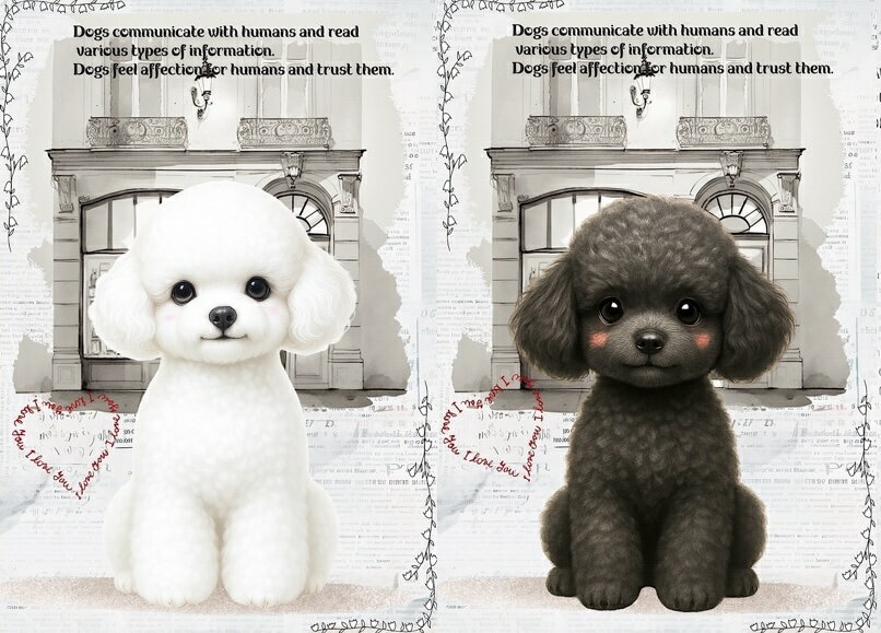 新入荷 オリジナル 生地 犬 パネル生地 ブロックデザイン ハンドメイド素材 クラフト アップリケ トイプードル 印象的なワンボイントのデザインは主役にも脇役にもなる頼もしい存在です。 小物作成に適したサイズのブロックデザインです。別の布の...