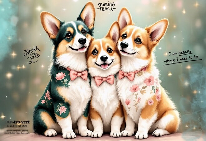 新入荷 オリジナル 生地 犬 コーギー パネル生地 ブロックデザイン ハンドメイド素材 クラフト アップリケ 印象的なワンボイントのデザインは主役にも脇役にもなる頼もしい存在です。 小物作成に適したサイズのブロックデザインです。別の布の上に...