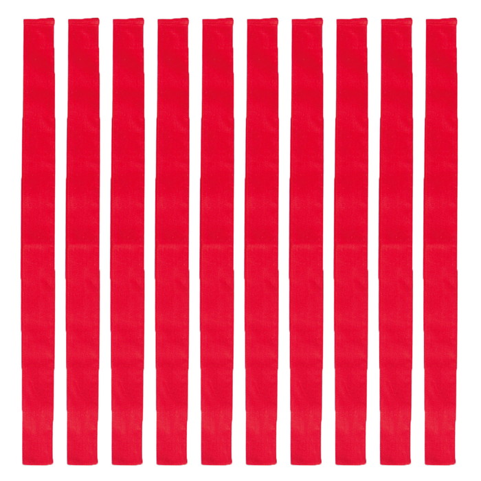 【商品説明】運動会や応援などに便利なカラーはちまきの10本セットです。カラーバリエーションが豊富なのでクラス分けできます。綿100％。●1個重量(g)：145●材質：綿【商品サイズ】巾約40mm×1.1m【セット内容】本体×10●梱包サイズ...