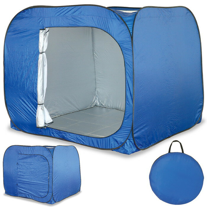 【商品説明】工具不要、パッと広げてすぐ使える屋内用のシェルターです。広々使えるビッグサイズ ！アルミマット付きで床からの冷気を遮断し、硬さを軽減します 。6面を囲まれたテントでプライベート空間を確保します 。入口と天井の2か所は開放でき、換...