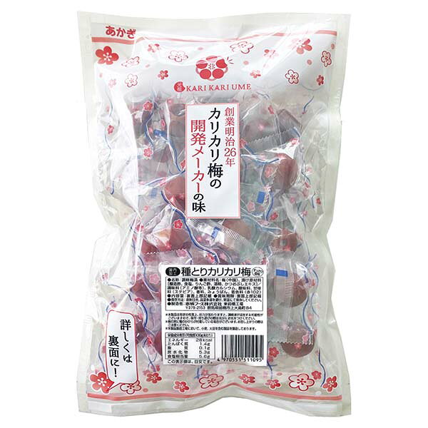 ●一粒一粒種を手抜きした、うす塩味のカリカリ梅です。 ●種がないので、お年寄りの方やお子様も安心してお召し上がりいただけます。 ●熱中症予防に。 ●内容量：210g ●原材料：梅（中国）、漬け原料（醸造酢、食塩、りんご酢、酒精、かつおぶしエ...
