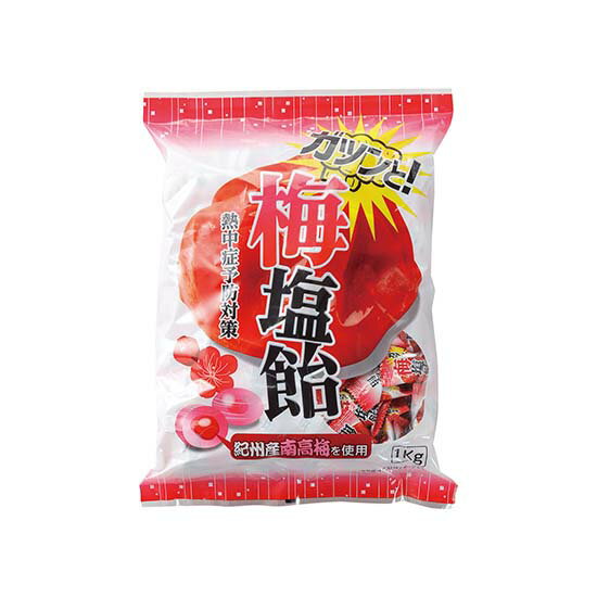 ●塩が効いた梅干し飴が激すっぱい和歌山県産の梅肉ペーストを包んだ飴です。 ●熱中症予防に。 ●塩分含有量：1粒約0.26g ●内容量：1kg ●原材料：砂糖、水飴、梅肉、食塩、デキストリン/酸味料、香料、増粘剤（加工でんぷん、ペクチン〈りん...