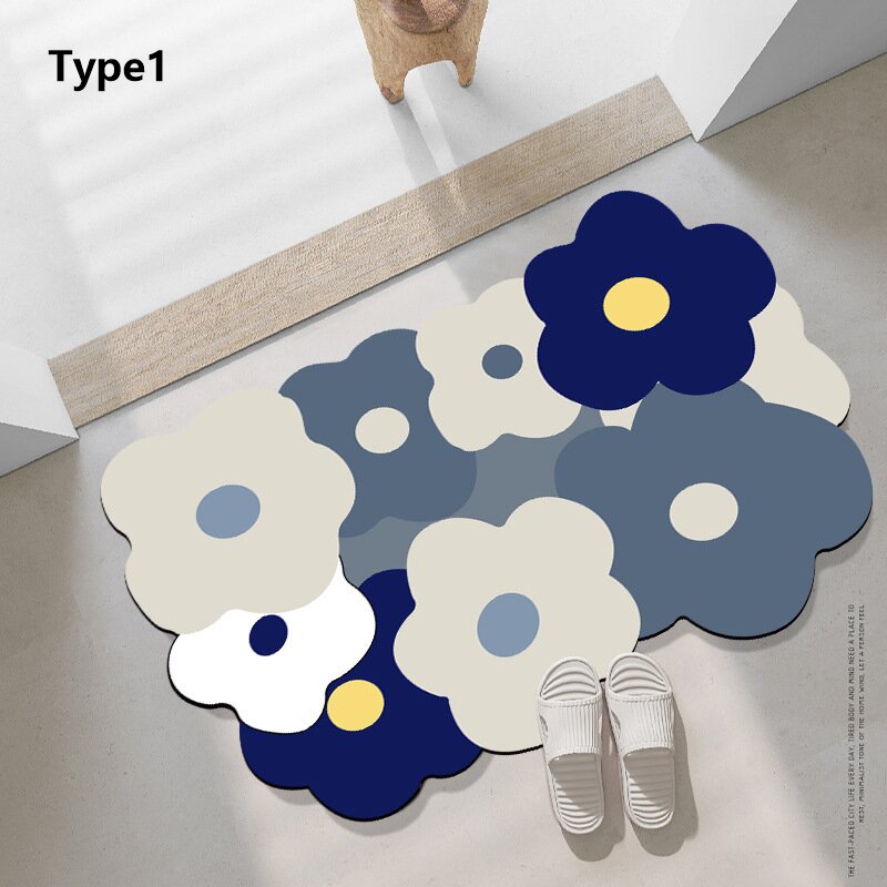 製品説明：当社の柔らかい珪藻土バスマットで、バスルームに爽やかさと快適さをプラスしましょう。高品質の素材で作られたこの速乾性、滑り止め加工の珪藻土マットは、吸水性、防カビ性、滑り止め性に優れています。ユニークで爽やかな花柄デザインは、実用性...