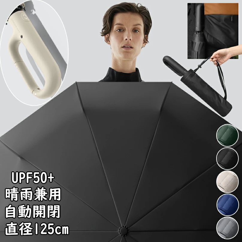 サイズ 直径：125cm全長：82cm収納時の長さ：43cm重さは約：680g素材 ハンドル：ABS樹脂表面：ポリエステル裏面：遮熱コーティング傘面：ガラスファイバー仕様：【超大サイズの 折りたたみ傘】傘面の開く直径が125cm、普段の傘よ...