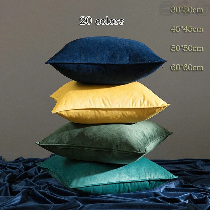 クッションカバー ベロア調 洗える 27色 30*50cm、45*45cm、50*50cm、60*60cm 角型 座布団カバー 無地 クッション カバー 高級感 おしゃれ シンプル フリンジ かわいい ベルベッド調 在宅勤務 マルチカラーク...