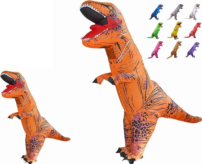 商品情報空気で膨らますぬいぐるみ&amp;安全な顔窓電働空気ファン付きで、恐竜のコスプレを膨らますことができます!着用から完全に膨らむまで約1分で簡単に装着できます。また、送風機はキャラクター内で常に風を送るため、運働しても涼しく快適です。...