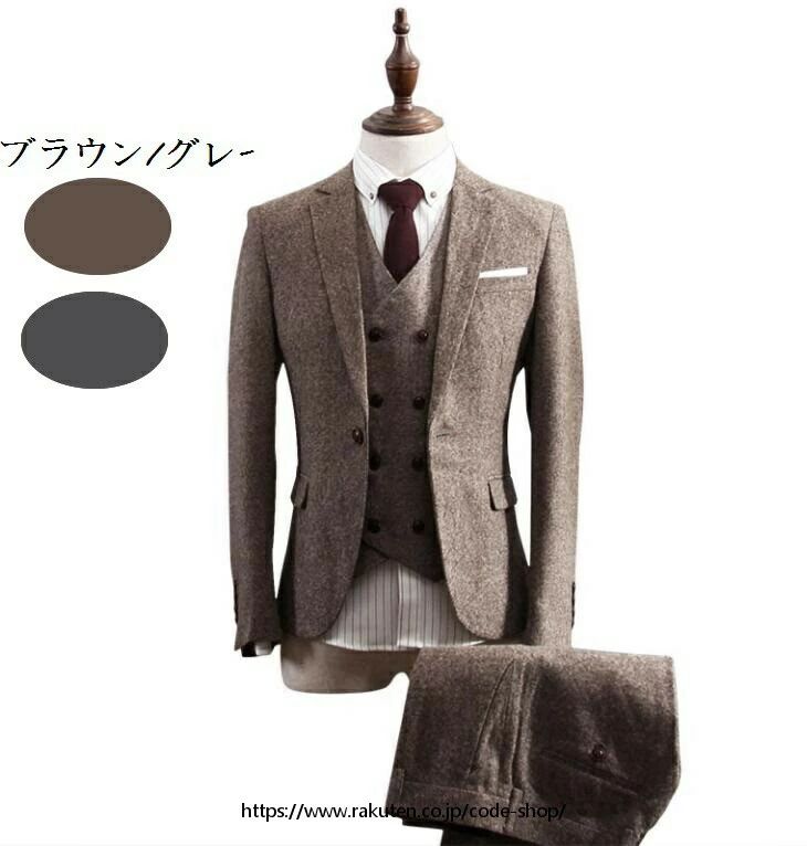 カラー：写真通り 3セット内容：ジャケット+パンツ+ベスト 素材：ポリエステル 伸縮性なし 付属品なし 透け感なし お客様ご使用のPC環境により商品画像のカラーが多少異なる場合があります。仕入時期により多少デザインなど異なる場合があります。...