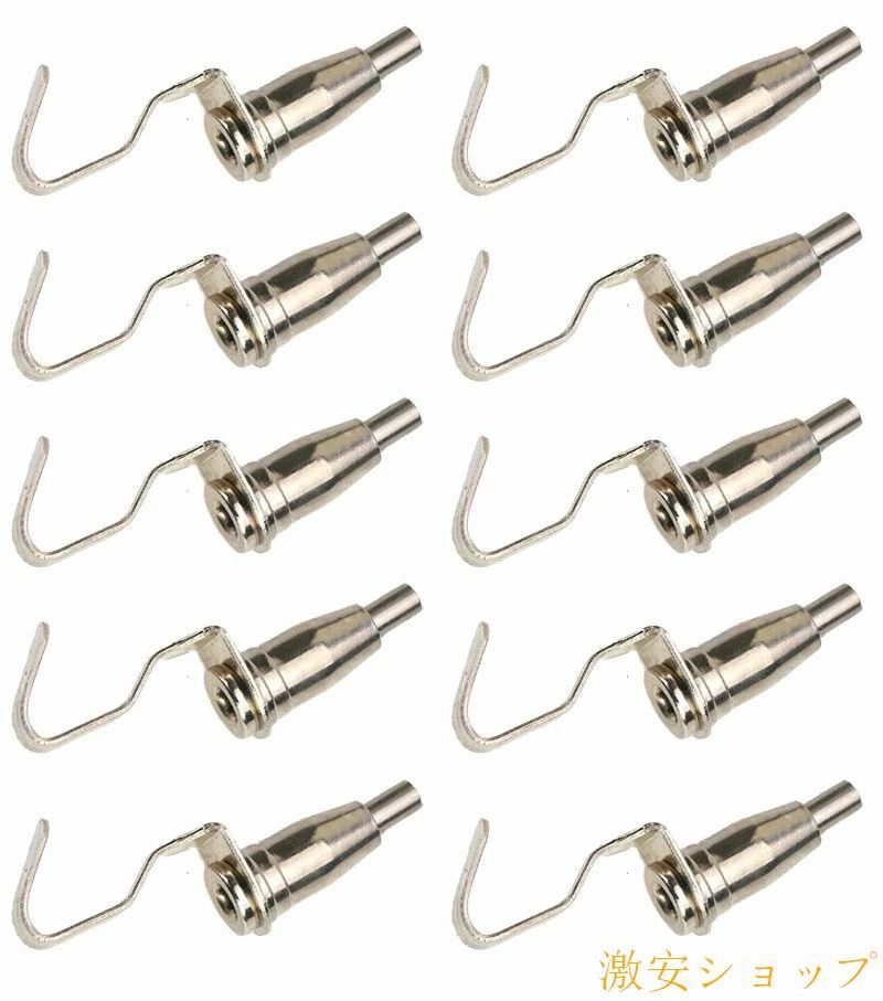 セット内容：ワイヤーフック10個、全長約66mm 耐荷重30kg（1.2mm〜2.mmのワイヤーロープに対応します。）カラー：ニッケル、材質：鉄、重い額縁を掛けても壊れない強度に設計されています。 状況に応じてワイヤーを延長するのにも便利で...