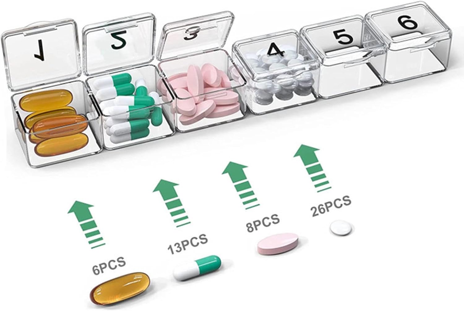 商品説明：「お薬飲んだかな？？」その悩みを1か月の管理で解決致します。 1か月単位で保管できるセパレートタイプのピルケースです。 毎日飲む薬の管理がしっかりできますので飲み忘れの心配もございません。 製品材質：食品に直接接触できるプラスチッ...