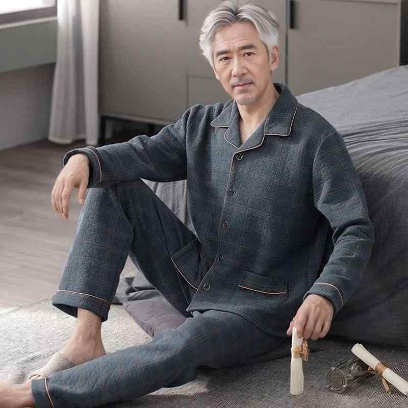 ・カテゴリ: パジャマ・柄: プリント・ネックライン: 襟付き・袖丈: 長袖・パンツ丈: 長ズボン・機能: 保温・対象: 成人・サイズ展開: M, L, XL, 2XL, 3XL・スタイル: シンプル・カテゴリ: パジャマ・柄: プリント・...