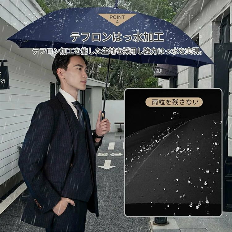 基本仕様 ベージュ、ネイビー、グレー、ブラック ・親骨：アルミニウム合金、グラスファイバー ・中棒：スチール ・生地：ポリエステル ・手元：ABS樹脂 ・直径：約cm ・全長：約cm ・傘本体：約g ・本骨 商品説明 ガラスファイバー製の軽...