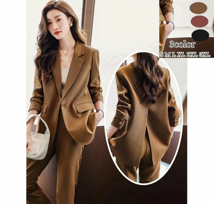 現代風にアレンジした大人の格上げセットアップ！ ★オフィスウェア、フォーマルなどで活躍してくれるセットアップが登場★ ビジネスからパーティーシーンまで、エレガントラグジュアリーな雰囲気を醸して、お勧めの一着となります 商品詳細： カラー：写...