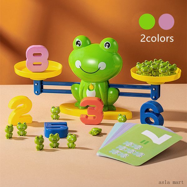 天秤バランスゲーム 説明 ●表記寸法と実寸値の多少の誤差はご容赦ください。 ● かわいい動物（カエル）の天秤おもちゃです。 ● 実際に触れながら、てんびんの原理で、「重さ」と「足し算・引き算」を楽しく遊びながら学ぶことができます。 ● 異な...