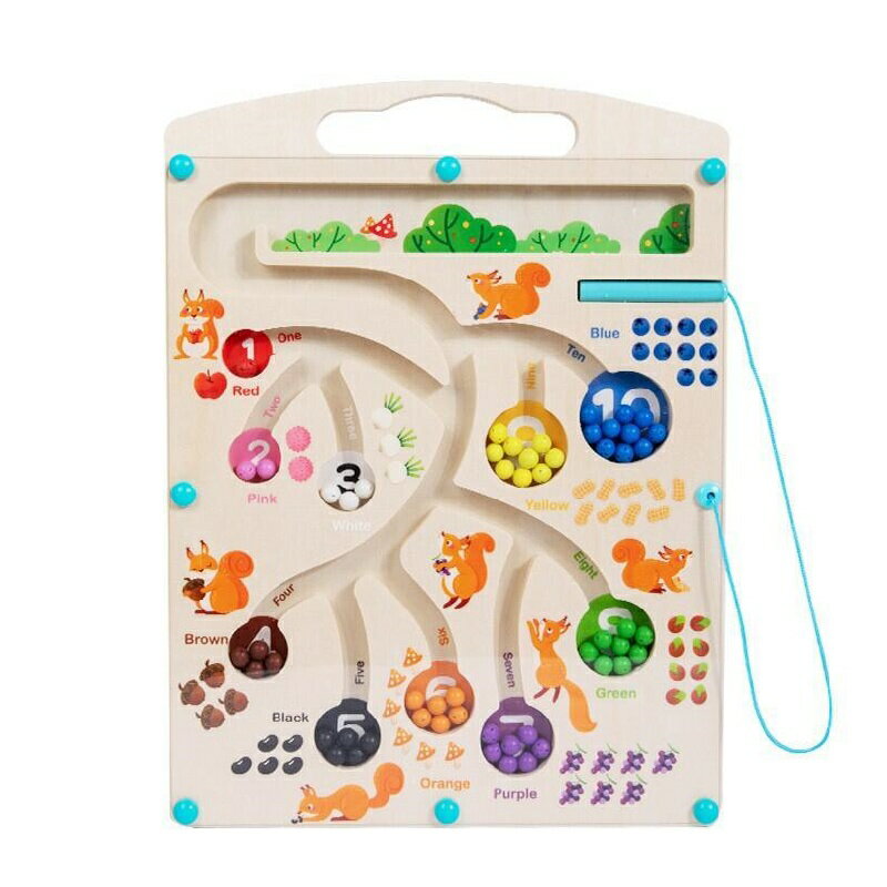 【新型マグネット迷路ボード】カラフルなビー玉、マグネットのペンを使ってボールを移動させながら楽しむことができる『迷路』知育玩具です。スタートとゴールが決まっていて、途中の道筋が数通りあり、その中で最適な道筋を見つけ出してゴールまでたどりつく...