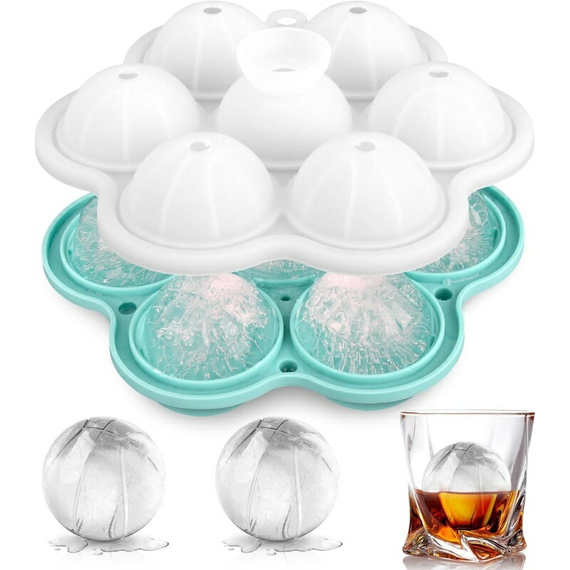 【溶けにくくお洒落な丸氷が簡単に作れる】ご家庭で簡単に7個直径5.0cmの丸氷をつくることができる皿です。四角い氷よりも、表面積が小さいので、氷が溶けてしまうことを気にせず長く楽しめます。どんな飲み物もこの丸氷で見た目からグレードアップし、...