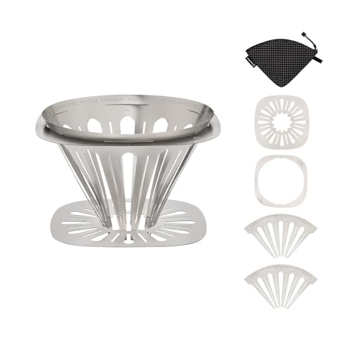 モダンシルバー/-/TW3090-JP・独創的な透かし彫りデザインドリッパーの壁面に施された透かし彫りデザインは、シャープで流れるようなラインが特徴。フィルターペーパーの完璧な密着をするだけでなく、効率的で妨げのない水流経路を形成します。こ...