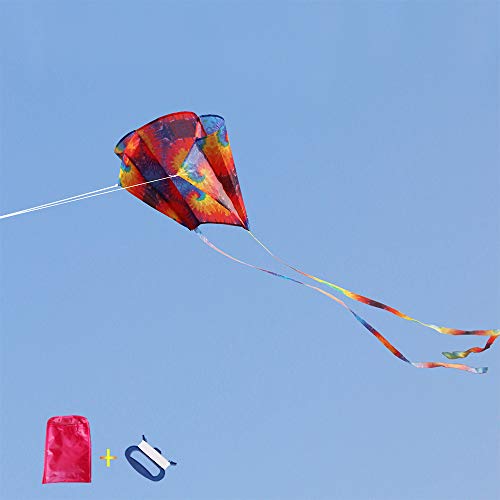 カラフル柄レインボーストライプ、カラフル柄、レインボーストライプ＋カラフル柄セット、カラーレイヤー、カラフルサークル、カラーレイヤー+カラフルサークルセット/52 x 63 cm/F014・Style:カラフル柄・高品質カイトは高品質の耐引...