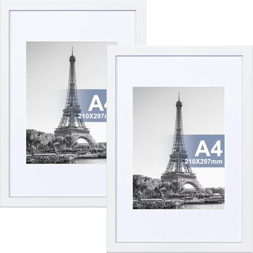 ホワイト 2個セット/A4 29.7*21cm/-・Size:A4 29.7*21cmColor:ホワイト 2個セット・クラシック＆耐久性頑丈なフレーム、高精細カバー、安全な梱包で、Raoendis額縁 a4はあなたの写真を保護し、クリアな...