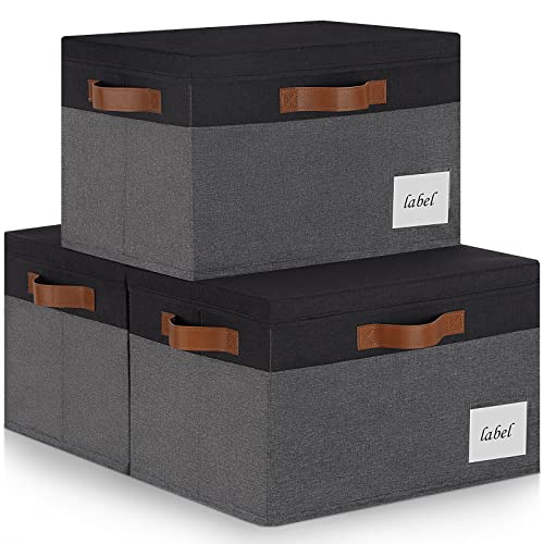 Design蓋付き - グレー/ブラック/大きい-蓋付き/-・Size:大きい-蓋付きColor:蓋付き - グレー/ブラック・高品質の原材料収納ボックス 蓋付きは高品質のカチオン生地とポリエステル綿生地でできており、内層は不織布でできてお...