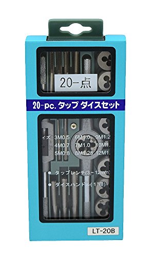 -/-/LT20B・パッケージ個数:1・中タップ：M3X0.5／M4x0.7／M5X0.8／M6X1.0／M7X1.0／M8X1.25／M9X1.25／M10X1.5／M12X1.75　各1本 ダイス25径：M3X0.5／M4x0.7／M5...