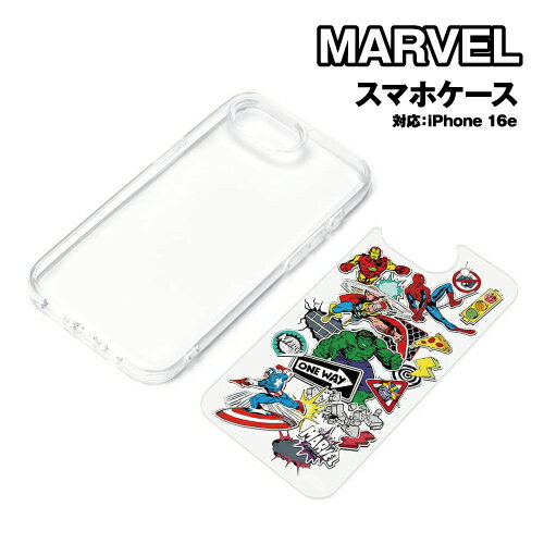 MARVELデザインのインナーシートがセットになったiPhone 16e用 クリアハイブリッドケースです。 iPhone本体の色を活かす透明タイプのインナーシートは気分に合わせて取り外しが可能です。 ケースは耐久性のあるポリカーボネイトとし...