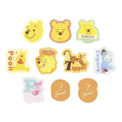 ディズニー/くまのプーさんデザインのシークレットアクリルステッカーです。 フチに丸みがありぷっくりした厚みがあるアクリル仕様。 スマホケースやバインダーなどいろんなところに。 かわいいデザイン。 コレクションにもオススメ 全10種 1袋：ア...