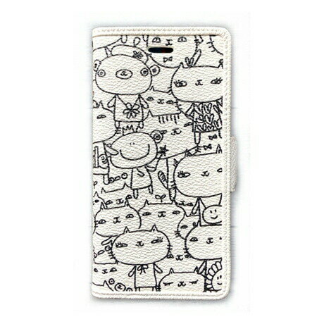 ユーモア溢れる可愛らしいイラストが描かれた上質なPUレザーの手帳型スマホケース。 デザイン性と素材の良さを堪能できる当店オリジナルのアイテムです。 「ネコ&クマ1」独特の絵柄が目を引くネコやクマが描かれた楽しい雰囲気のスマホケースです。 【...