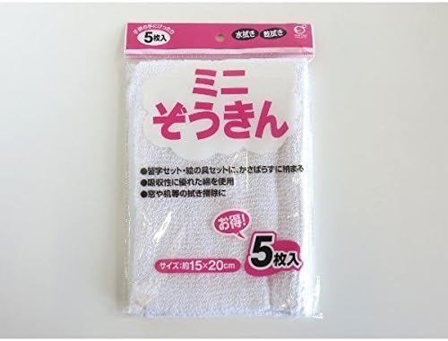商品名　ミニぞうきん5枚入 材質　　綿、ポリエステル、レーヨン サイズ　約15×20cm 原産国　ベトナム