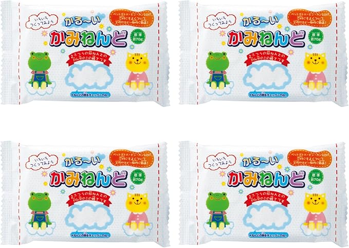 かる〜い　かみねんど 約70g 4袋 ふつうの紙ねんどの約4分の1の軽さです ペットボトルや瓶・缶などの芯材のもよくくっつくので工作などに最適！