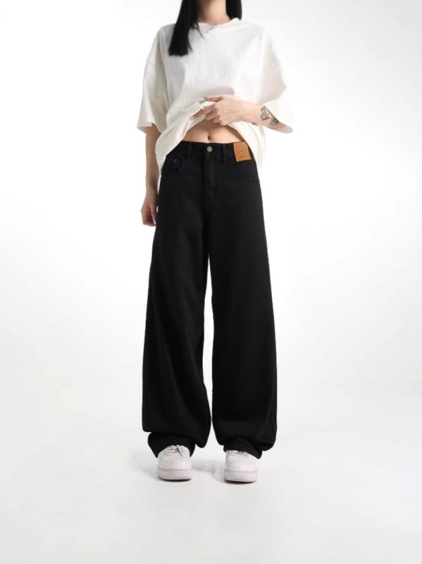 ・カテゴリ: デニムパンツ・スタイル: ストリート・パンツ型: ストレート・丈: ロング・ウエスト位置: ハイウエスト・厚み: 中厚・加工: ビンテージ・ディテール: ボタン・カラー展開: ブラック・サイズ展開: S,M,L,XL,2XL,...