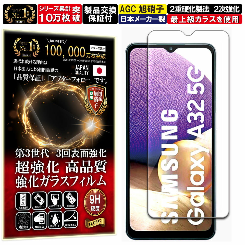 アフターフォローアフターサポートも安心の 日本法人 RISE PRODUCTS ブランド 硬度10H 第3世代　W硬化製法（二次強化)済　 国産AGCガラスを使用した 高硬度クリアガラスフィルム 。 ■対応機種:Galaxy A32 5G ...