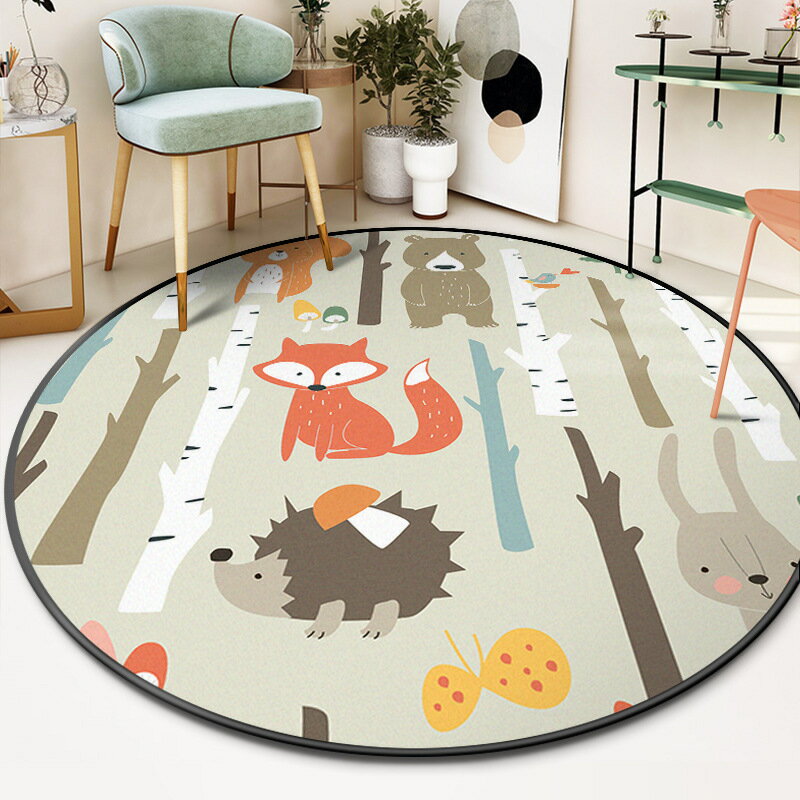 FM26ラグカーペット リビングマット ラグマット 動物シリーズ 猫柄 滑り止め付 ホットカーペット対応 床暖房対応 サイズオーダー可能 ラグカーペット A/FM26サイズ:直径120cmの円形です。素材表地：ポリエステル100％中材：ウレ...