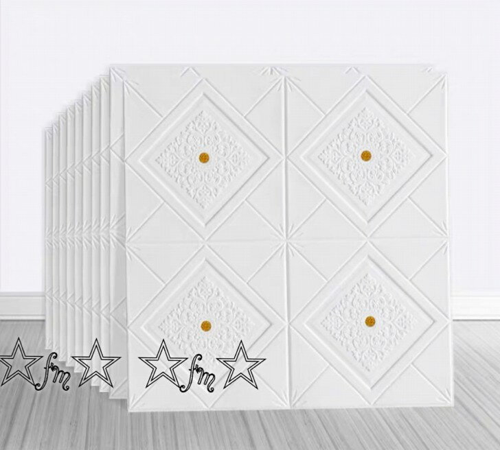 ◆厚さ：0.5cm◆状態：新品◆材質：XPEエコ フォーム◆50枚 70x70（cm)◆裏面に粘着性があり、はがすと、壁に貼ることができる3D壁紙◆防水 汚い防止 カビ防止◆貼り付け方は簡単。各場所に適用！◆手作業での採寸の為、若干誤差があ...