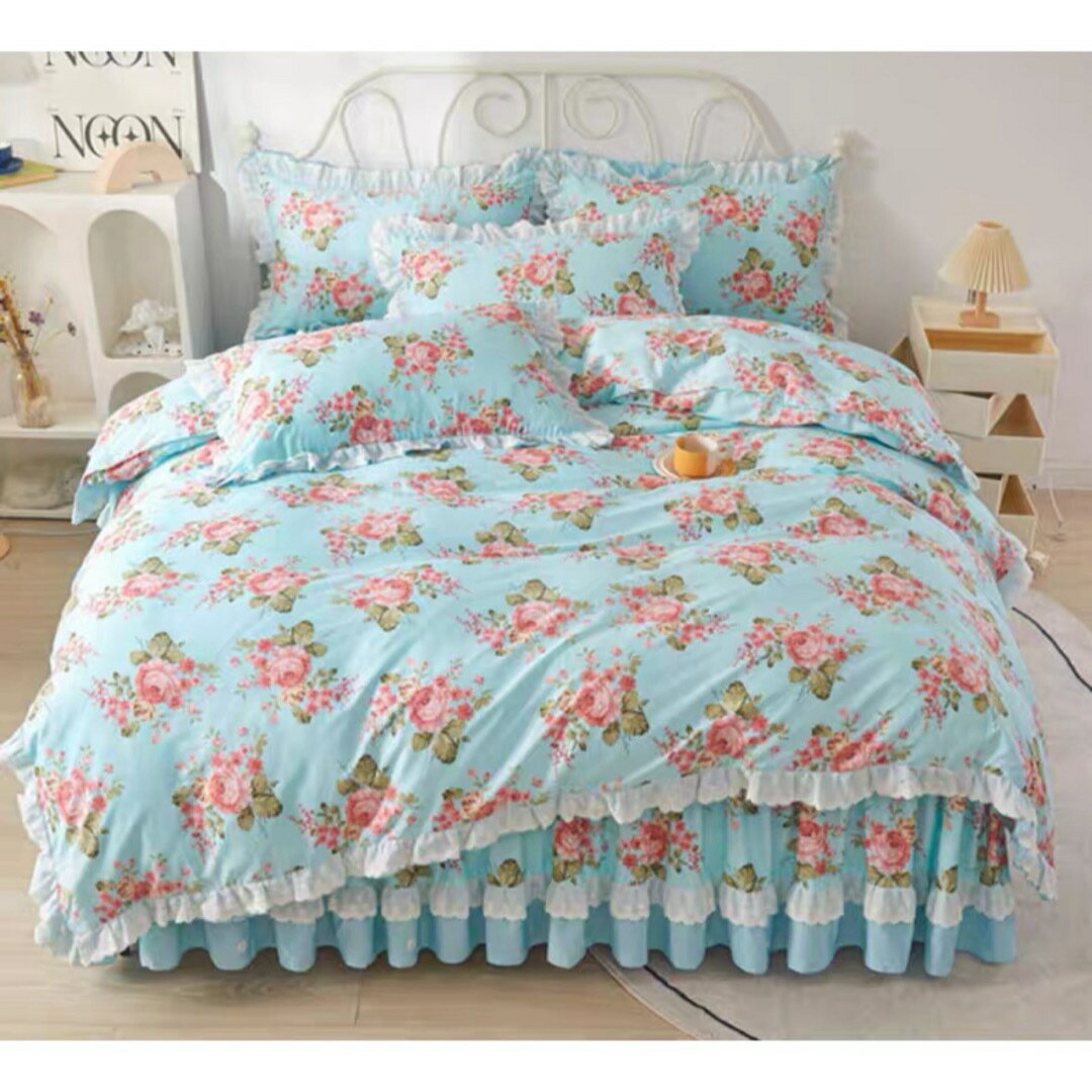 商品説明 商品サイズ・組成について（カバー4点セット)素材：ポリエステル100％ベッドパッド1点&nbsp;：150x200（cm）掛布団カバー1点：&nbsp;約200x230&nbsp;（cm）枕カバー2点：&nbsp;約48x74cm...