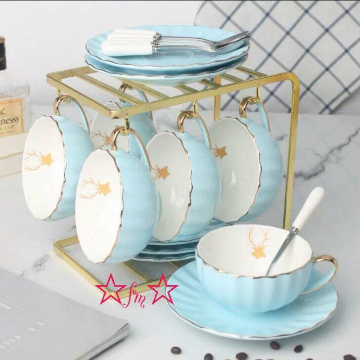 素材・材質:陶器セット内容:カップ＆ソーサー6客(200ml)スプーンx6点カップラックx1点☆☆★★★★★★★★★★★★★☆☆◆お客様のご覧になっているモニター等により多少色が異なる場合がございます。あらかじめご了承ください。◆複数ご注文...