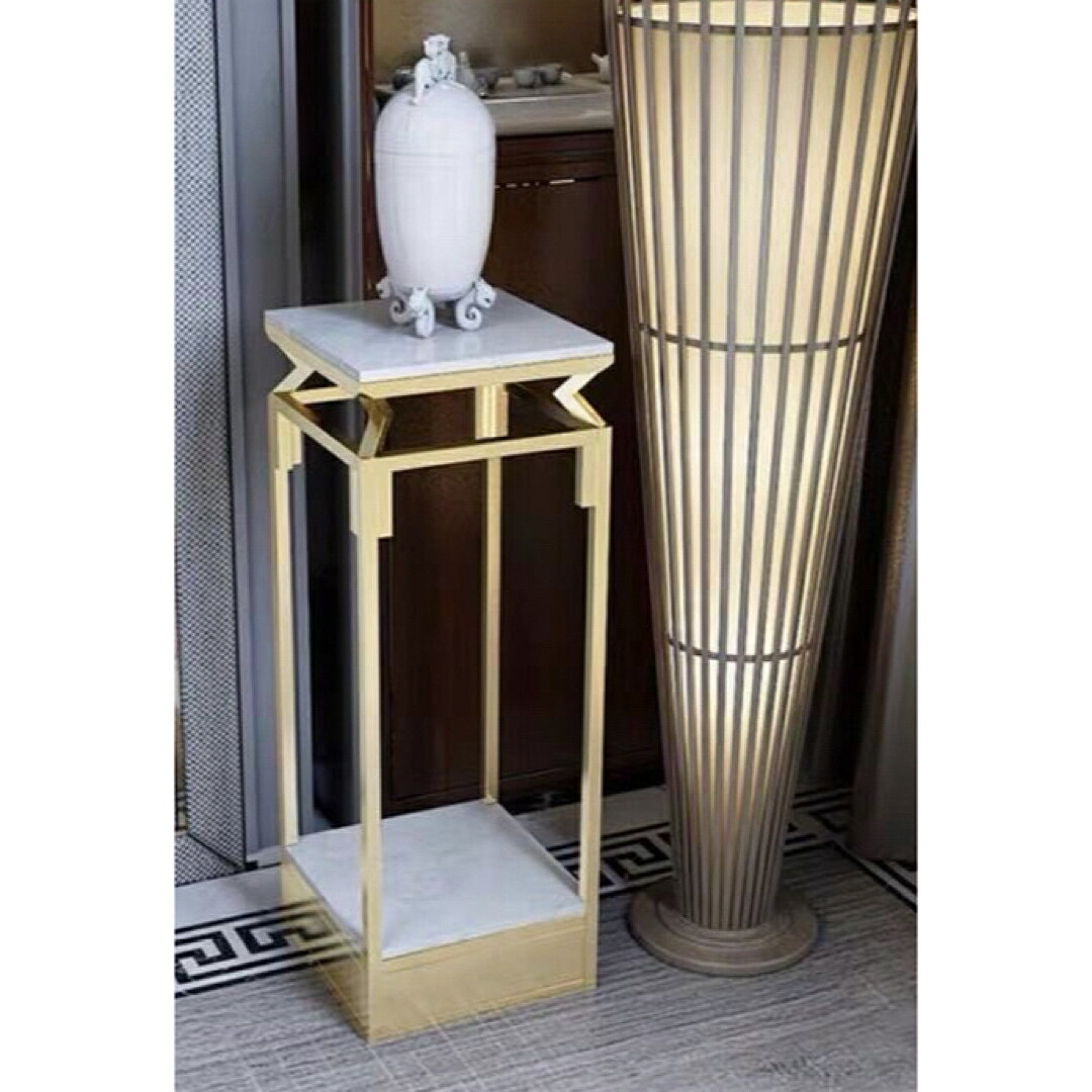 商品説明 本体寸法：幅30&nbsp;×奥行30×高さ90cm商品状態：新品カラー：写真通り材質：金属、鉄、人造大理石、ラッカー塗装サイズの違うものもございます。値段も変ってきますので、ご検討頂けましたら幸いです。（70cm)■ご注意：※&...