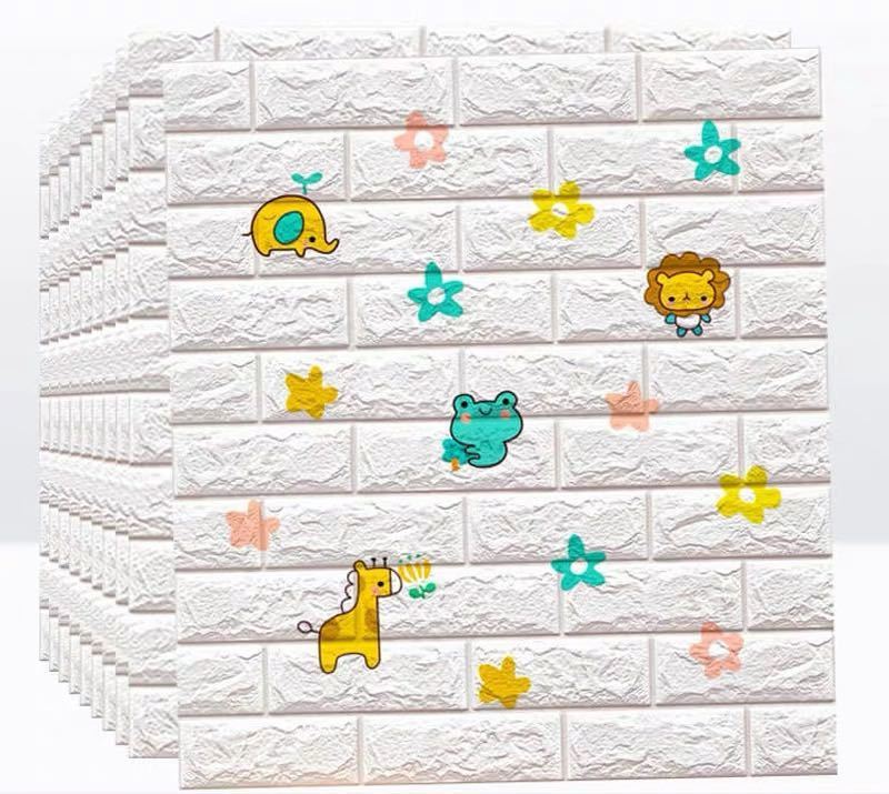 ◆厚さ：0.6cm◆状態：新品◆材質：XPEエコ フォーム◆50枚 77cm×70cm◆裏面に粘着性があり、はがすと、壁に貼ることができる3D壁紙◆防水 汚い防止 カビ防止◆貼り付け方は簡単。各場所に適用！◆手作業での採寸の為、若干誤差があ...