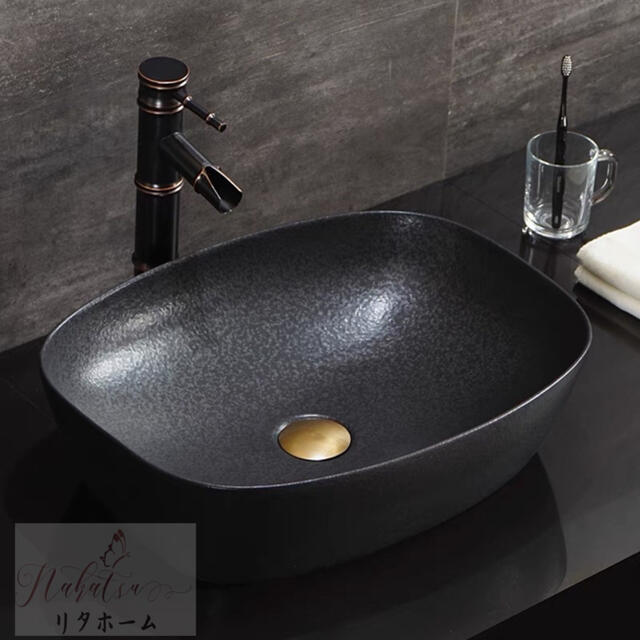 高級洗面台 洗面ボウルセット洗面ボール 陶器 手水鉢 手洗器蛇口 排水金具付き 洗面ボウルセット 商品説明外寸サイズ（cm）： 幅：49 奥行き：37 高さ：14素材：陶磁器取付について：取付工事はお近くの工務店様にご相談してください★購入...